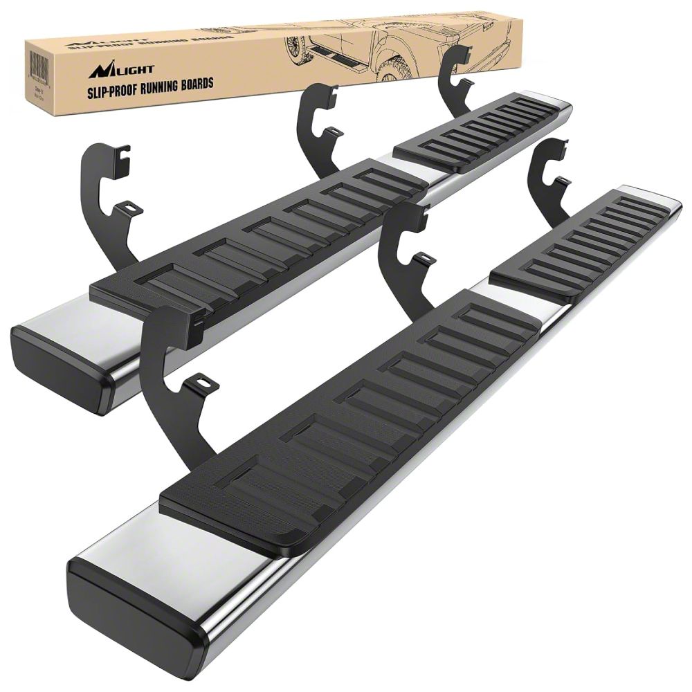 Sierra 1500 6-Inch Nerf Side Step Bars; Stainless Steel (19-26 Sierra ...