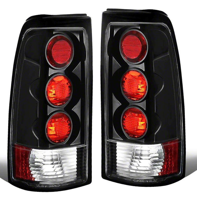 Sierra 1500 Altezza Style Tail Lights; Black Housing; Clear Lens (99-03 ...
