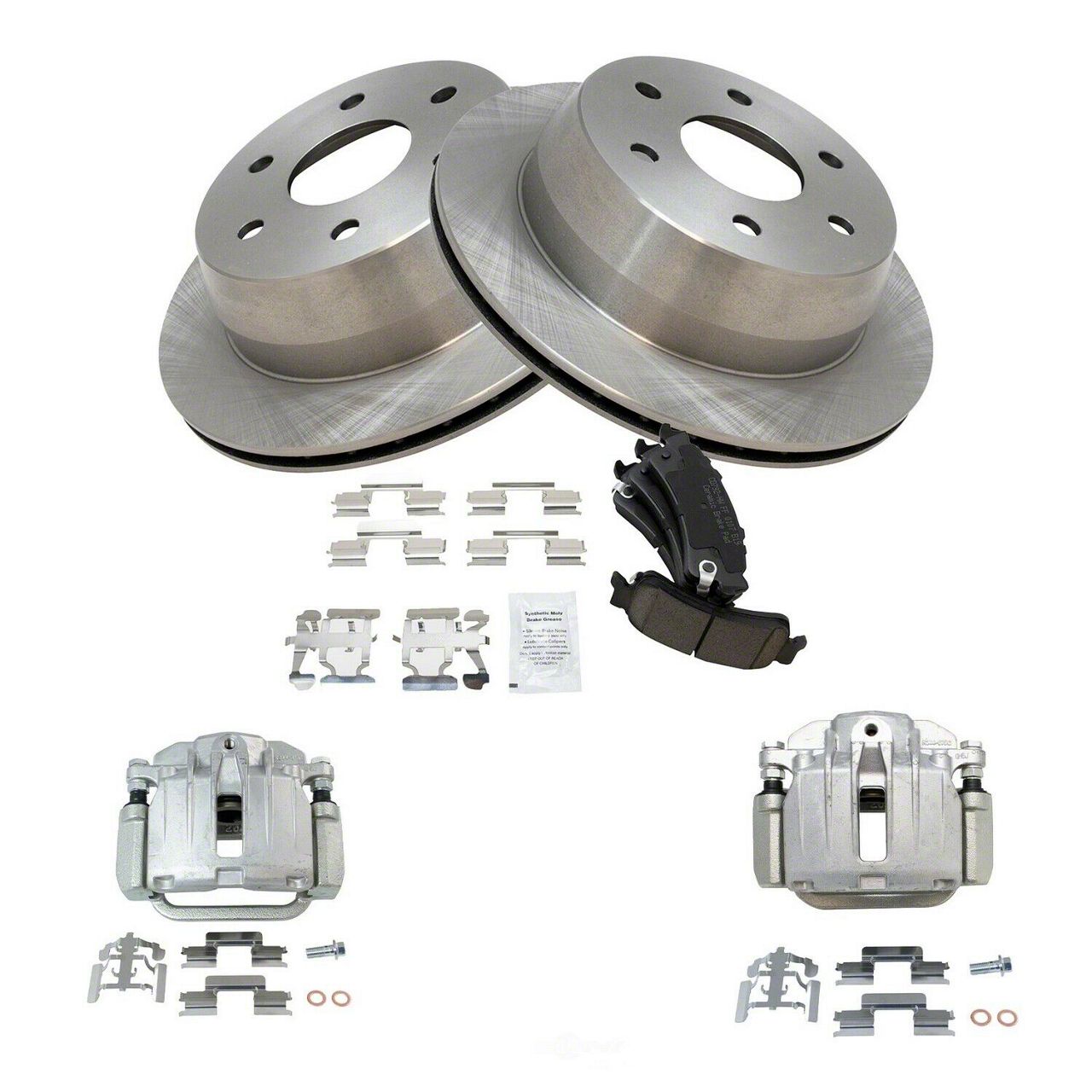 Sierra 1500 Ceramic 6-Lug Brake Rotor, Pad and Caliper Kit; Rear (03-06 ...