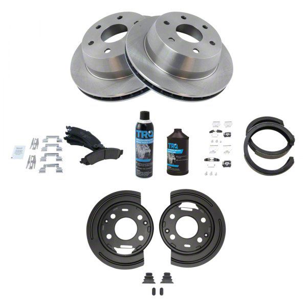 Sierra 1500 Ceramic 6-Lug Brake Rotor, Pad and Backing Plates; Rear (02 ...