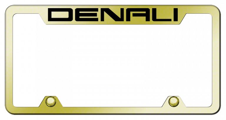 Sierra 1500 Denali Laser Etched Truck License Plate Frame; Gold ...