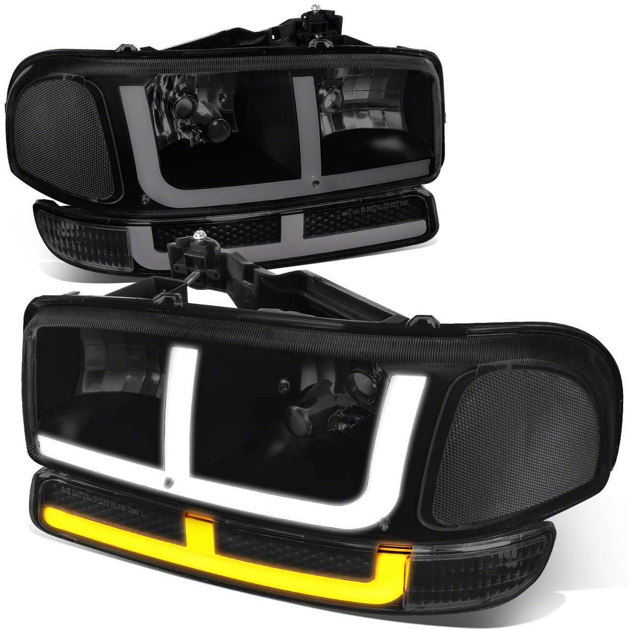 Sierra 1500 OE Style LED DRL Switchback Headlights with Clear Corners ...