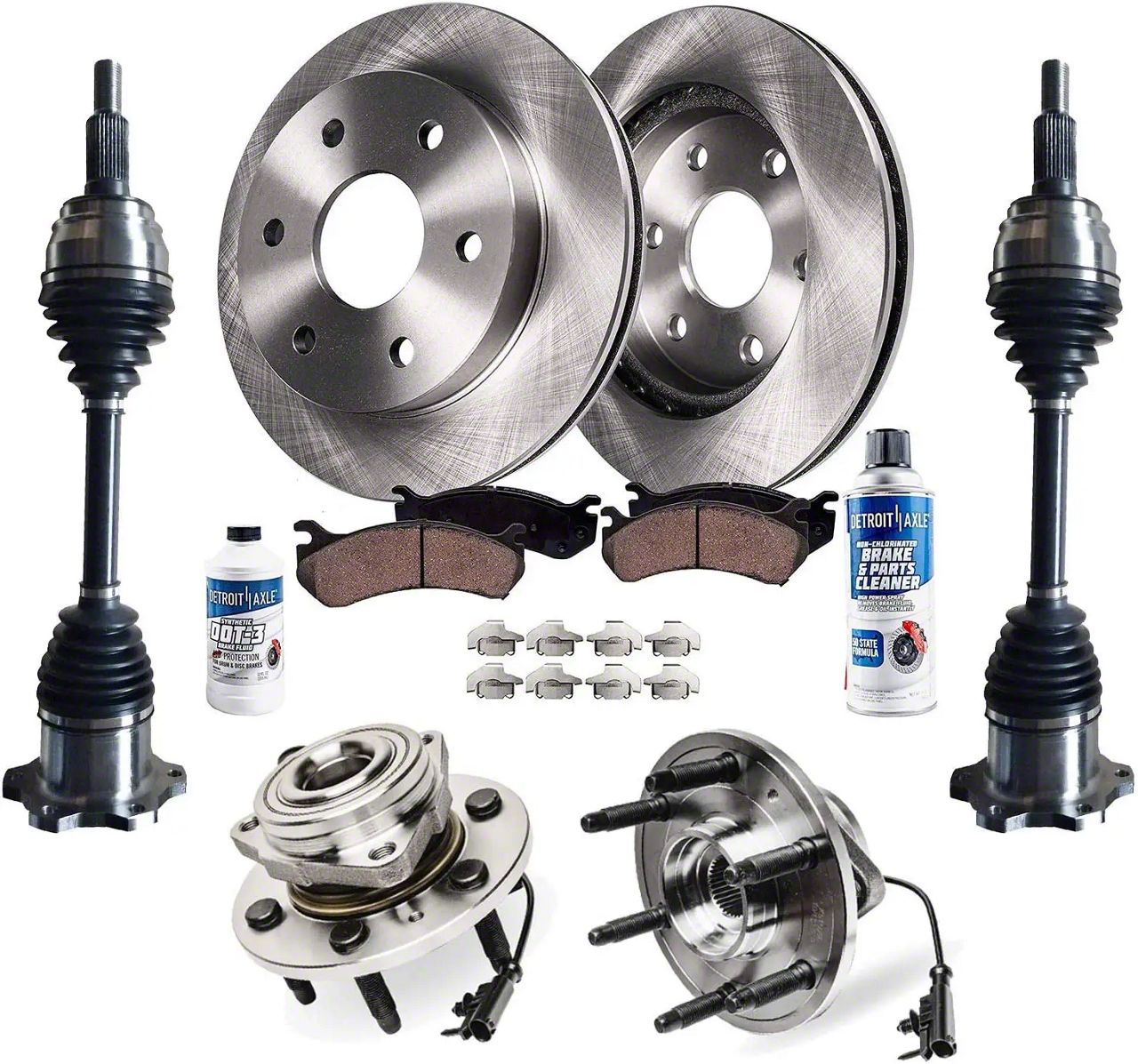 Sierra 1500 Vented 6-Lug Brake Rotor, Pad, CV Axles, Wheel Hub ...