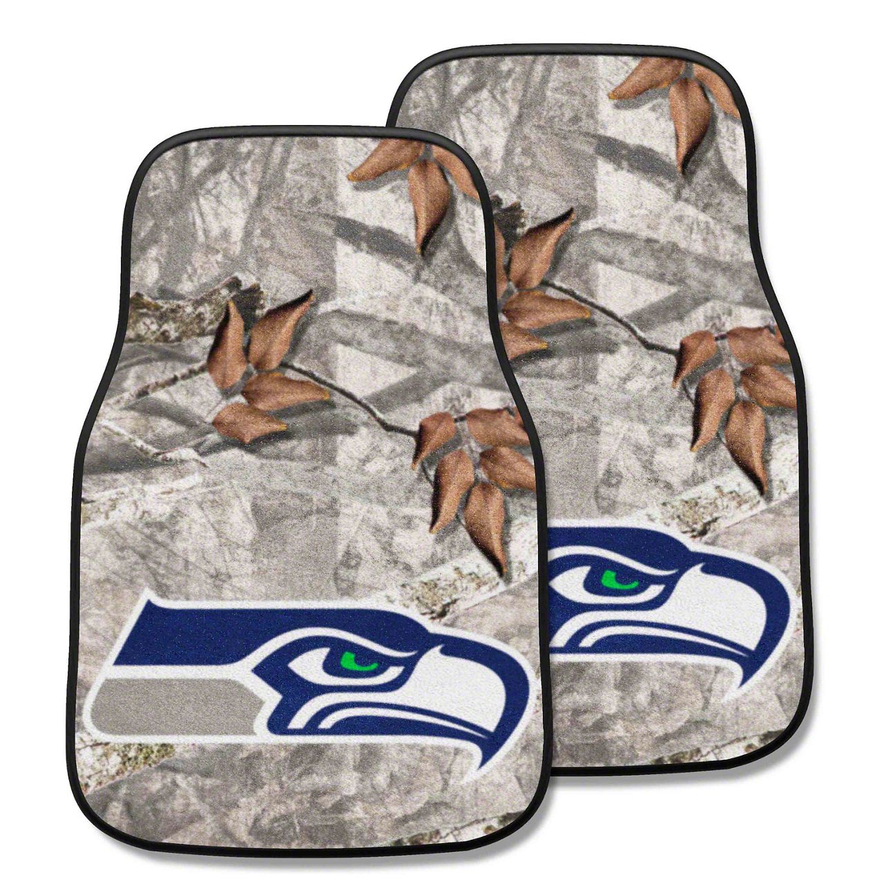 Sierra 2500 Carpet Front Floor Mats with Seattle Seahawks Logo; Camo ...