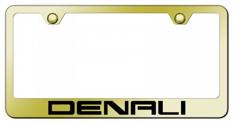 Sierra 2500 Denali Laser Etched License Plate Frame; Gold (Universal ...