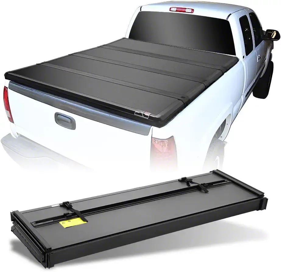 Sierra 2500 Hard Quad Fold Tonneau Cover (15-19 Sierra 2500 HD w/ 6.50 ...