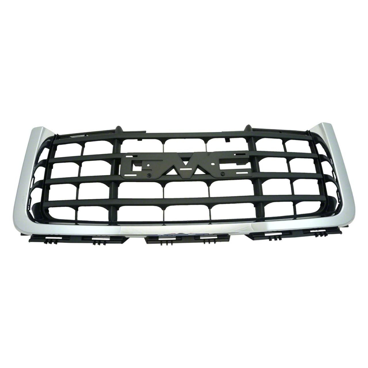 Sierra 2500 Upper Replacement Grille; Black/Dark Gray with Chrome Trim ...