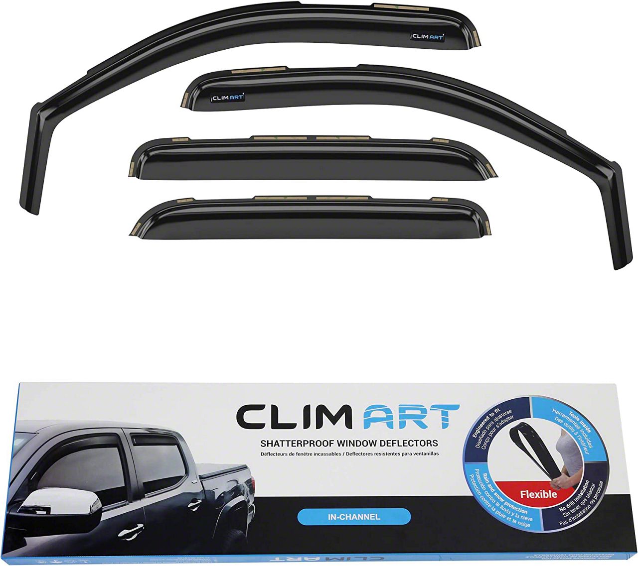 Sierra 3500 in-Channel Window Deflectors (07-14 Sierra 3500 HD Crew Cab ...