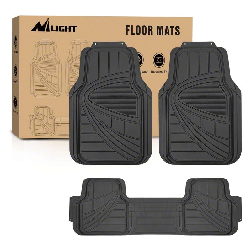 Sierra 3500 PVC Front and Rear Floor Mats; Black (Universal; Some ...
