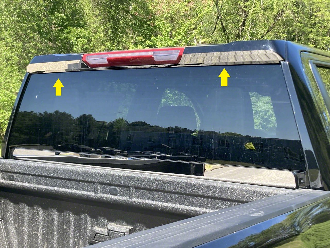 Sierra 3500 Rear Window Top Accent Trim; Stainless Steel (20-26 Sierra ...
