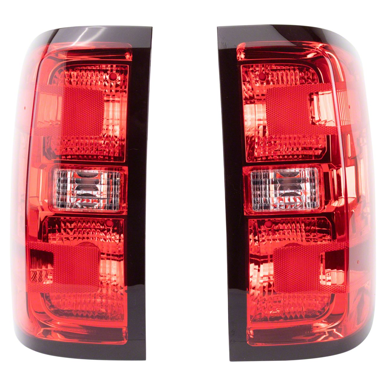 Sierra 3500 Tail Lights; Chrome Housing; Red Lens (16-19 Sierra 3500 HD ...
