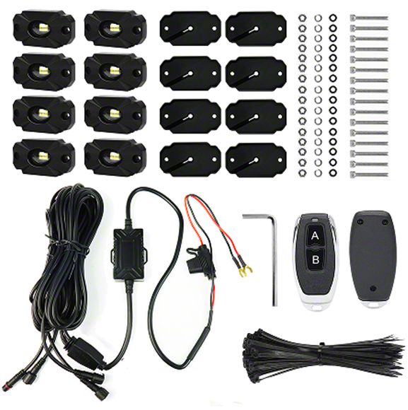 Sierra 3500 Ultra Bright White LED Rock Light Crawler Kit; 8-Piece ...