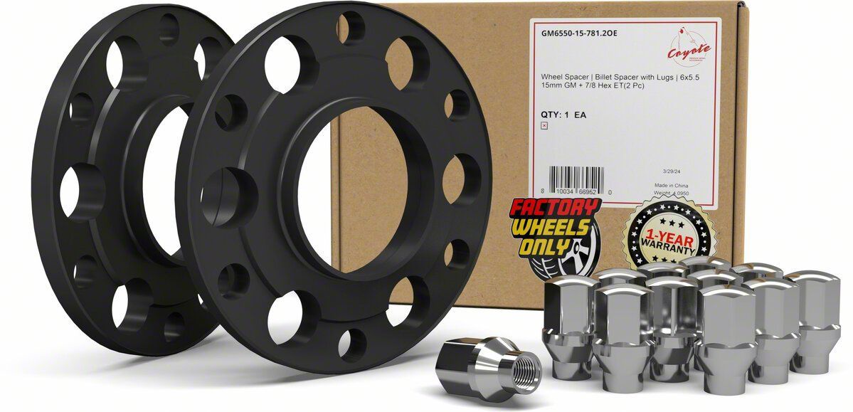 Silverado 1500 0.60-Inch Billet Aluminum 6-Lug Wheel Spacers and 7/8 ...
