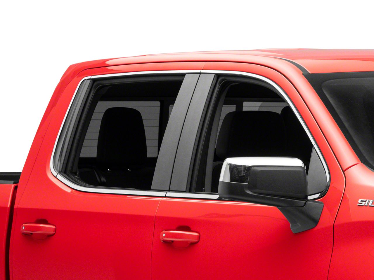 Silverado 1500 12-Piece Window Trim Package; Stainless Steel (19-26 ...