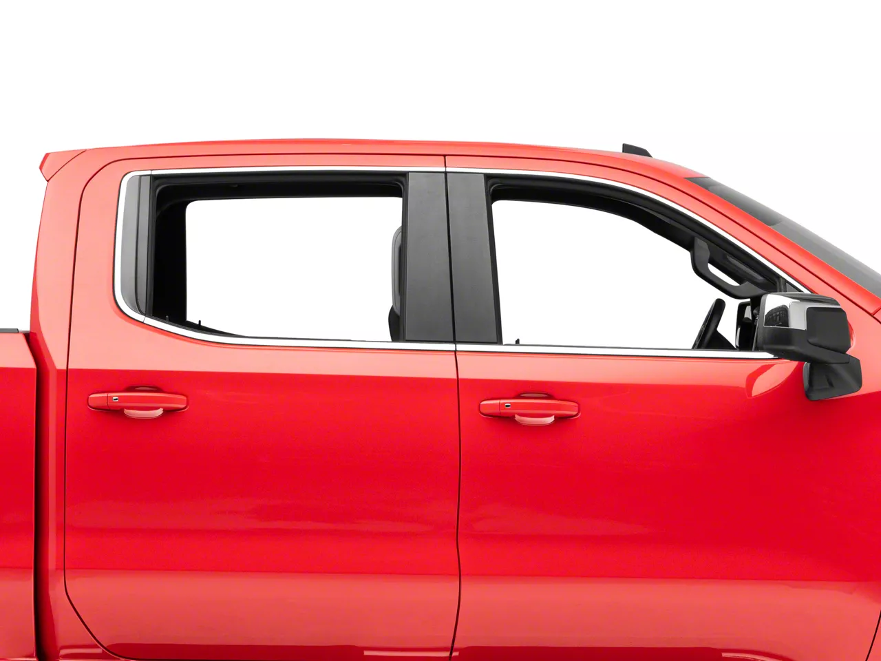 Silverado 1500 12-Piece Window Trim Package; Stainless Steel (19-25 ...