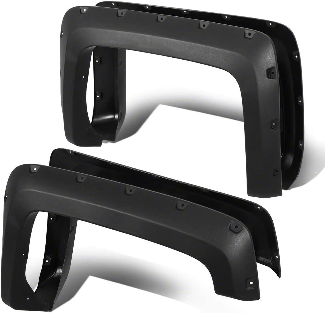 Silverado 1500 2-Inch Pocket Rivet Style Fender Flares; Matte Black (07 ...