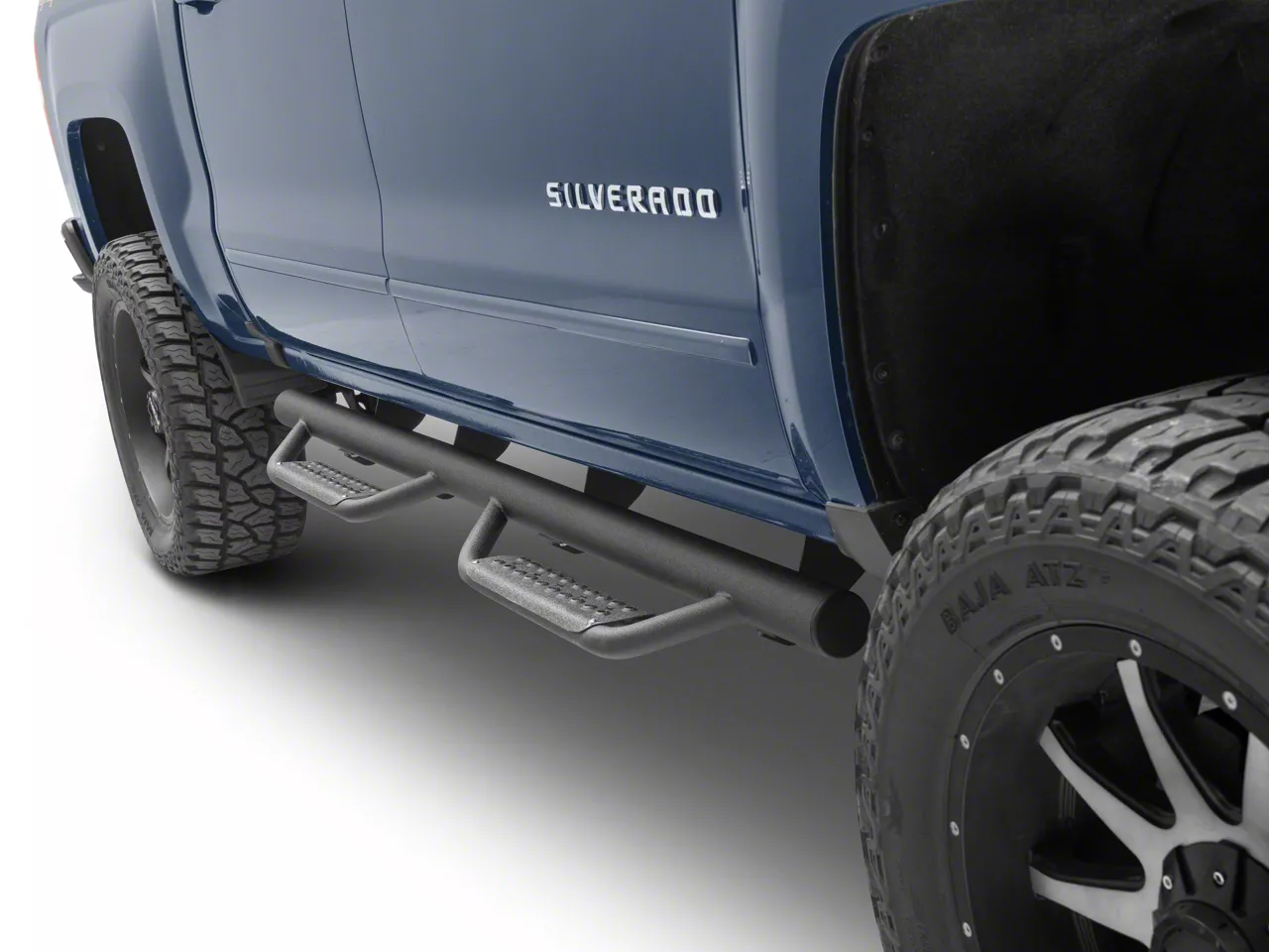 Silverado 1500 3-Inch Nerf Drop Side Step Bars; Black (07-18 Silverado ...