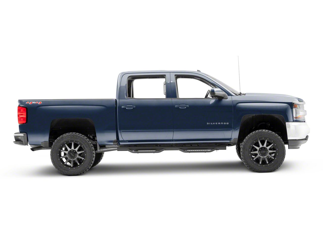 Silverado 1500 3-Inch Nerf Drop Side Step Bars; Black (07-18 Silverado ...