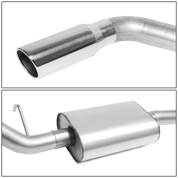 Silverado 1500 Single Exhaust System with Polished Tip; Side Exit (99 ...