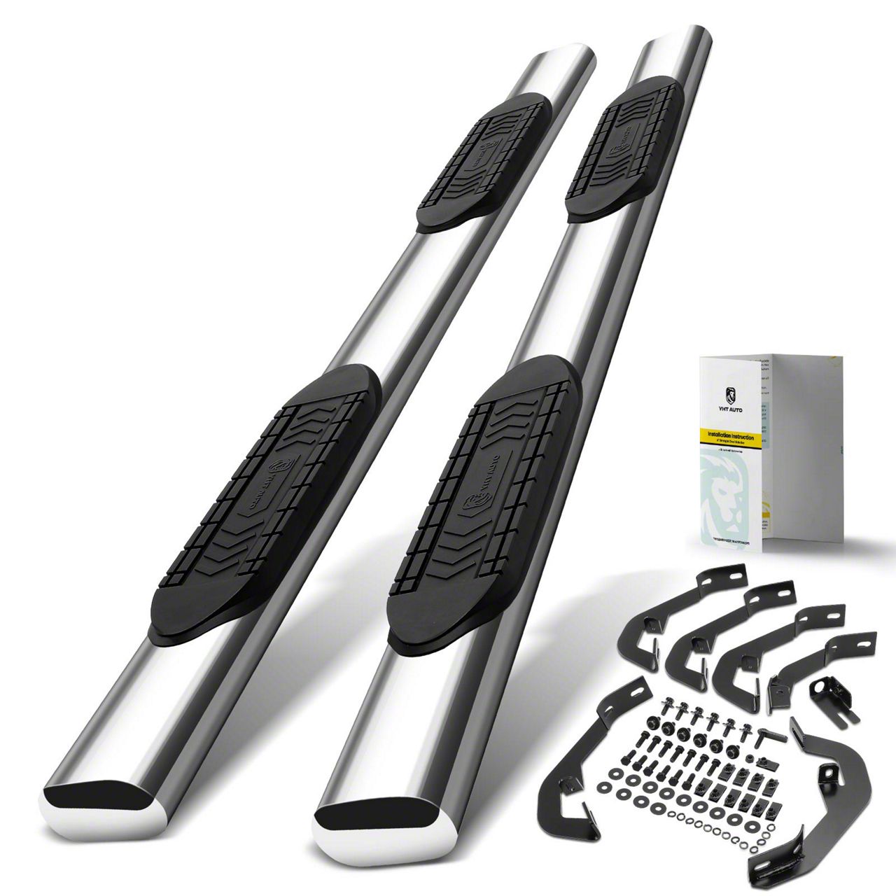 Silverado 1500 6-Inch Oval Straight Side Step Bars; Chrome (07-18 ...