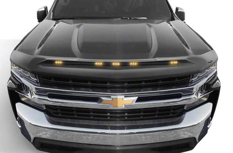 Silverado 1500 Aeroskin LightShield Color-Match Hood Protector; Silver ...