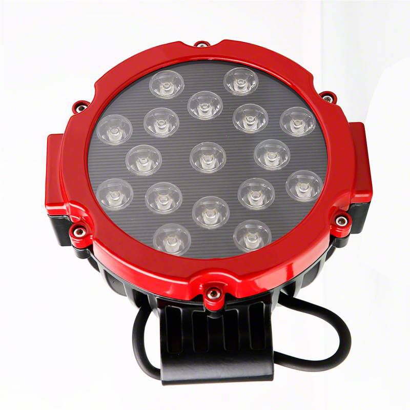 Silverado 1500 Armour Roll Bar with 7-Inch Red Round LED Lights; Black ...