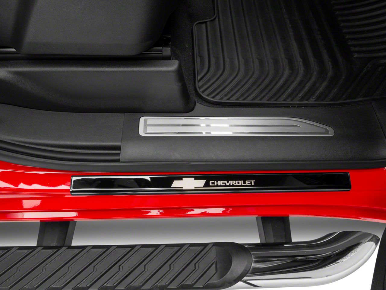 Putco Silverado 1500 Black Platinum Door Sills with Bow Tie Etching ...