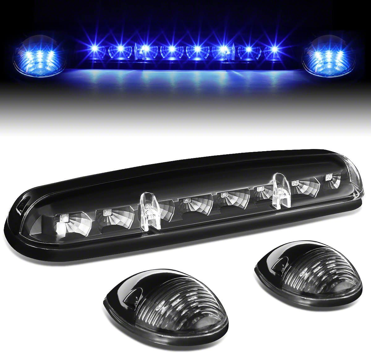 Silverado 1500 Blue LED Roof Cab Lights; Black (02-06 Silverado 1500 ...