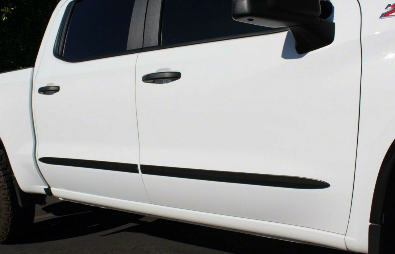 Silverado 1500 Bodyside Moldings; Black (14-18 Silverado 1500 Double ...