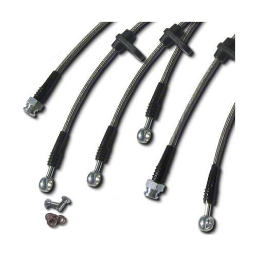 Silverado 1500 Braided Stainless Steel Brake Line Kit; Front and Rear ...