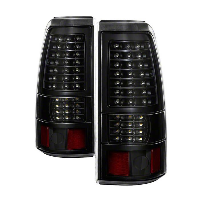 Silverado 1500 C-Shape LED Tail Lights; Black Housing; Clear Lens (99 ...