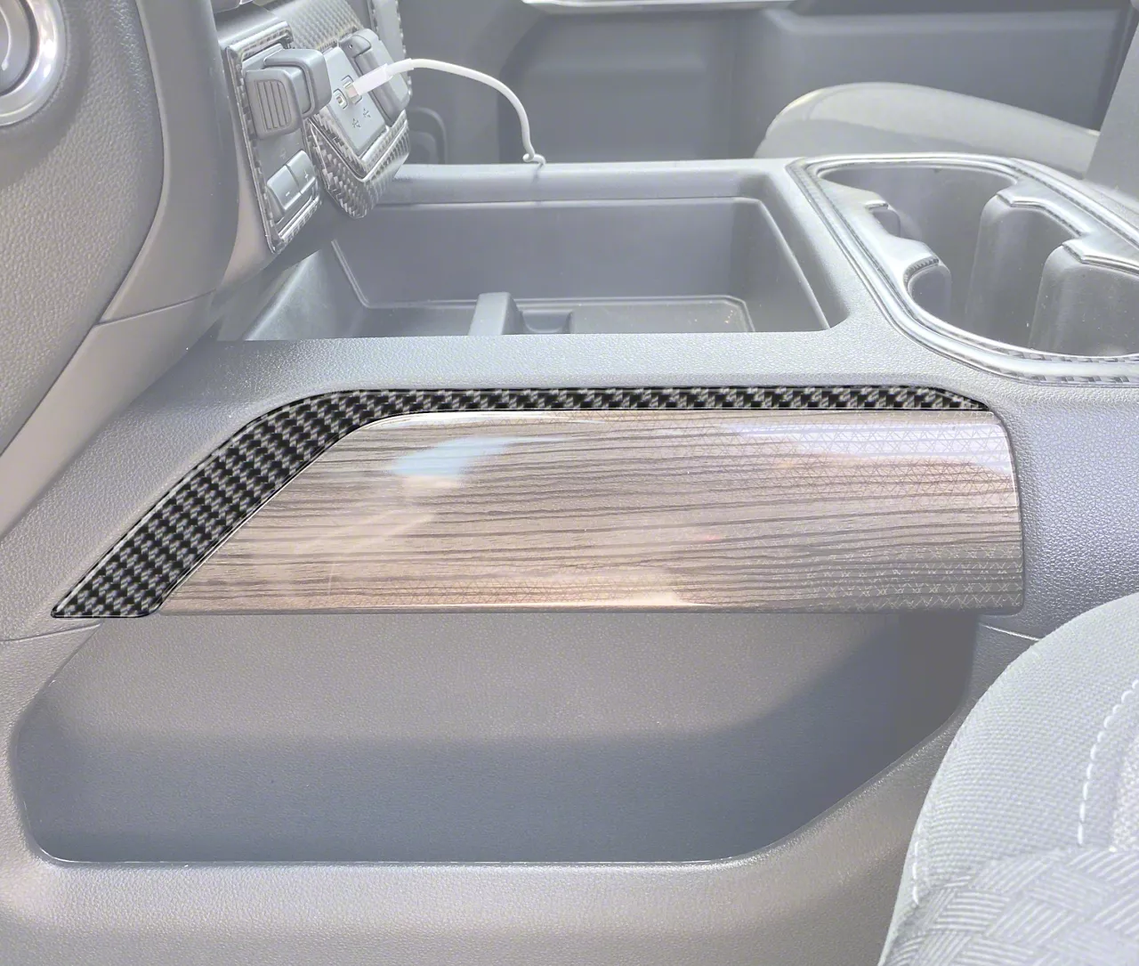 Silverado 1500 Center Console Accent Trim; Forged Carbon Fiber (19-21 Silverado 1500; 2022 ...
