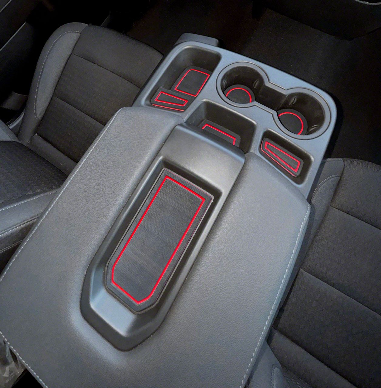 Silverado 1500 Center Console Foam Inserts; Black/White (22-26 Silverado 1500 w/ Bench Seat ...