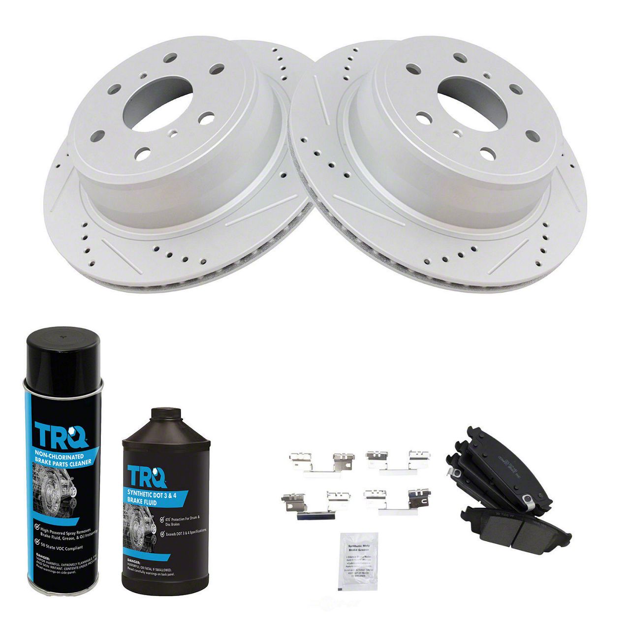 Silverado 1500 Ceramic Performance 6-Lug Brake Rotor and Pad Kit; Rear ...
