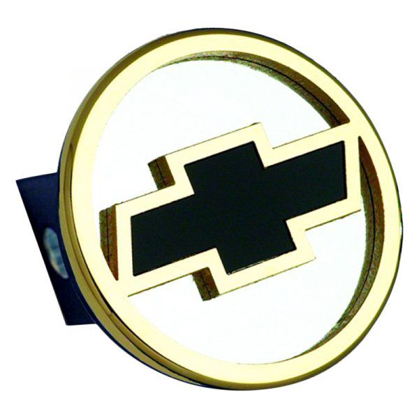 Silverado 1500 Chevrolet Hitch Cover; Gold/Black Fill (Universal; Some ...