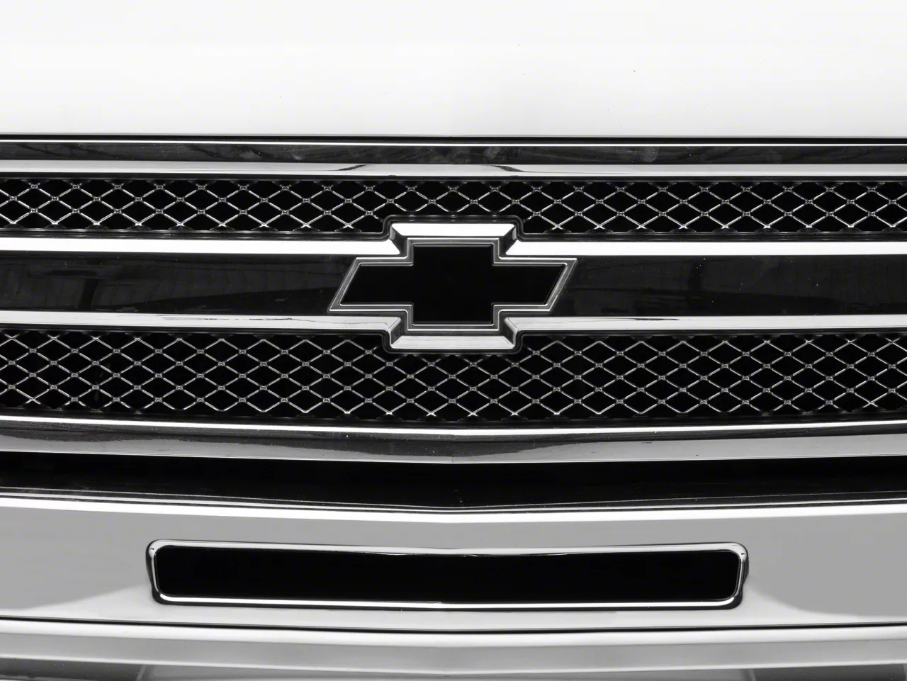 Silverado 1500 Chevy Bowtie Grille Emblem; Polished and Black (07-13 ...