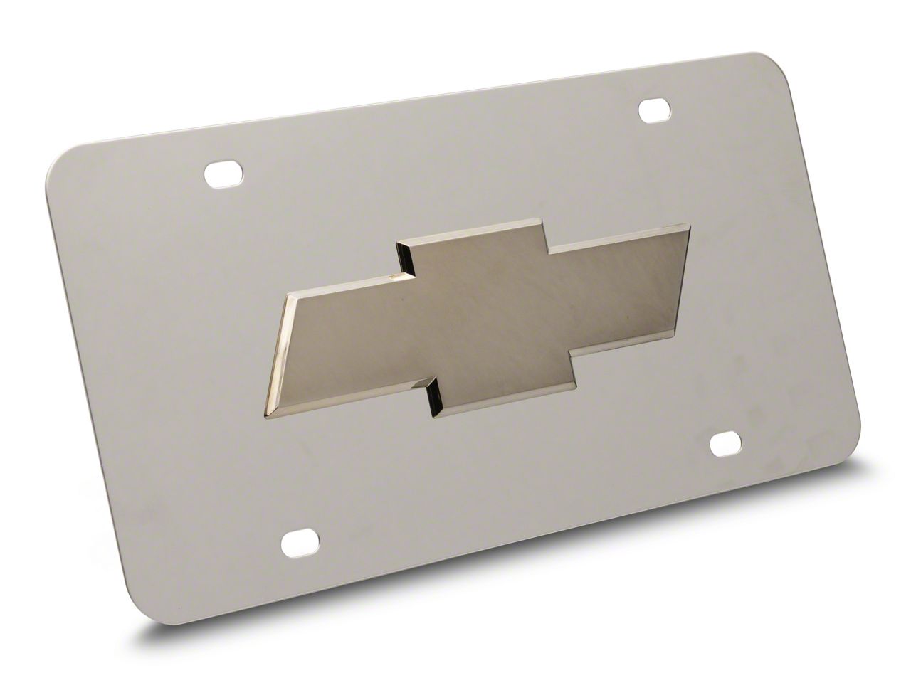 Silverado 1500 Chevy Logo License Plate; Chrome on Chrome (Universal ...