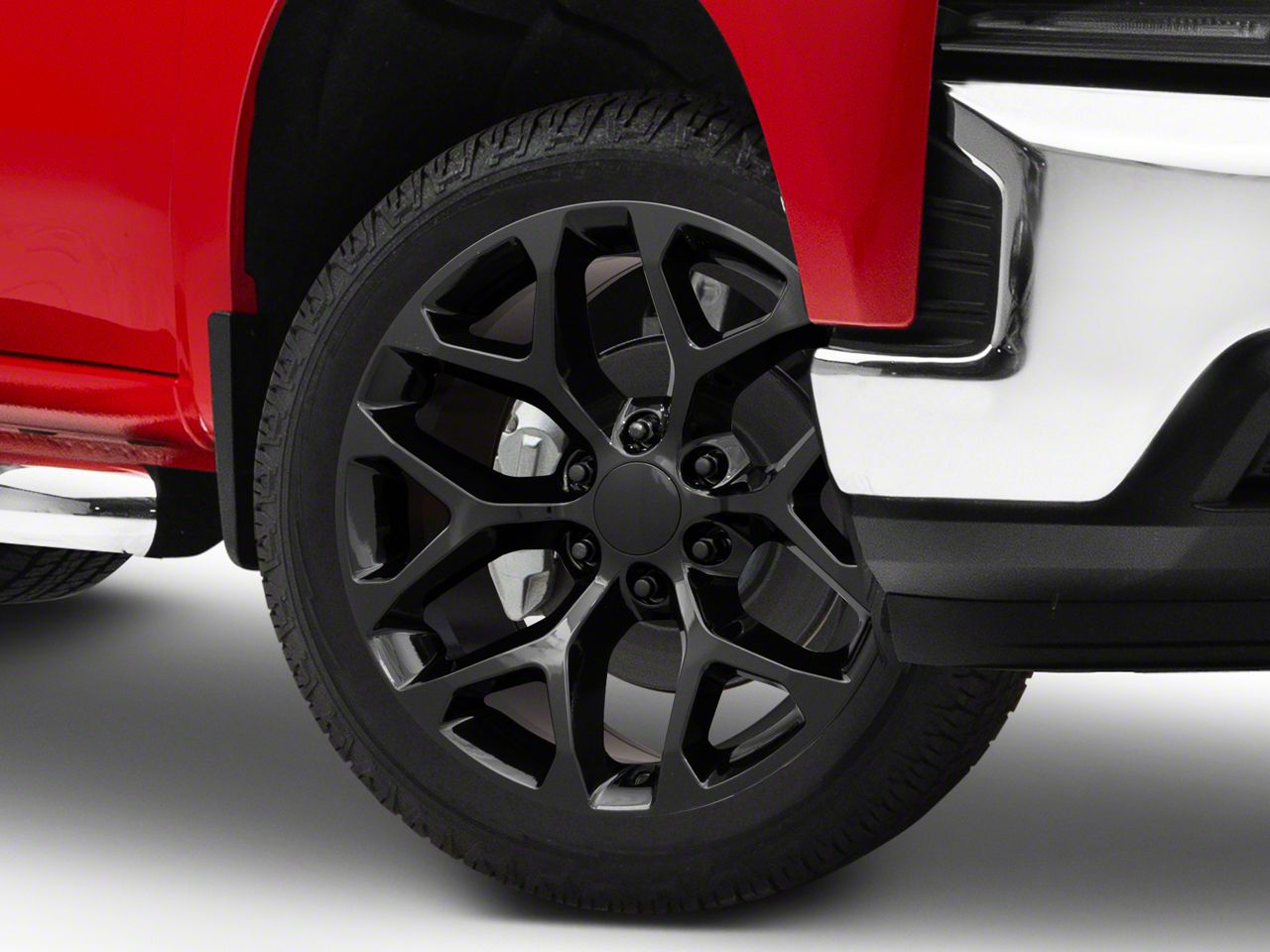 Silverado 1500 Chevy Snowflake Replica Gloss Black 6-Lug Wheel; 22x9 ...