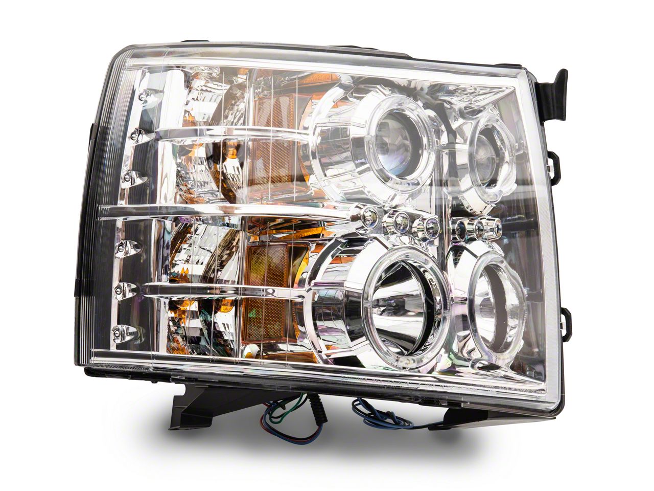 Raxiom Silverado 1500 LED Halo Projector Headlights; Chrome S112734 (07 ...