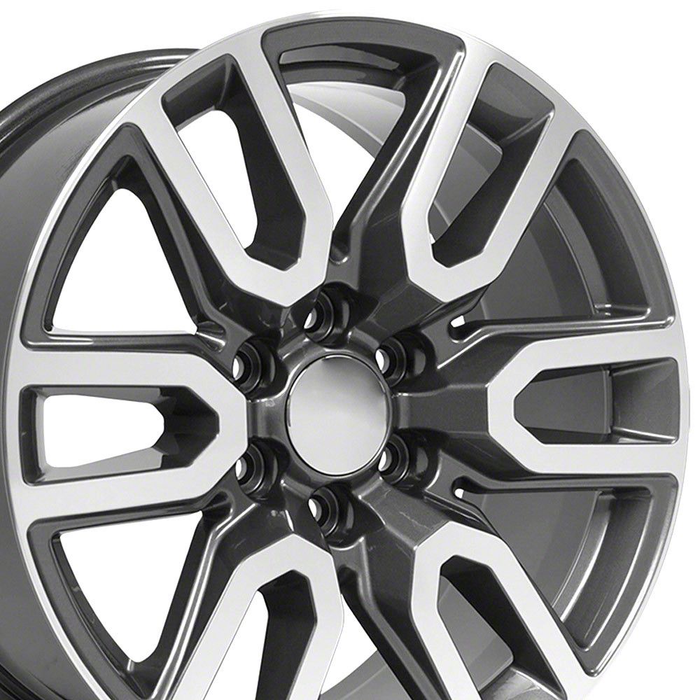 Silverado 1500 CV36 Gunmetal Machined 6-Lug Wheel; 20x9; 24mm Offset ...