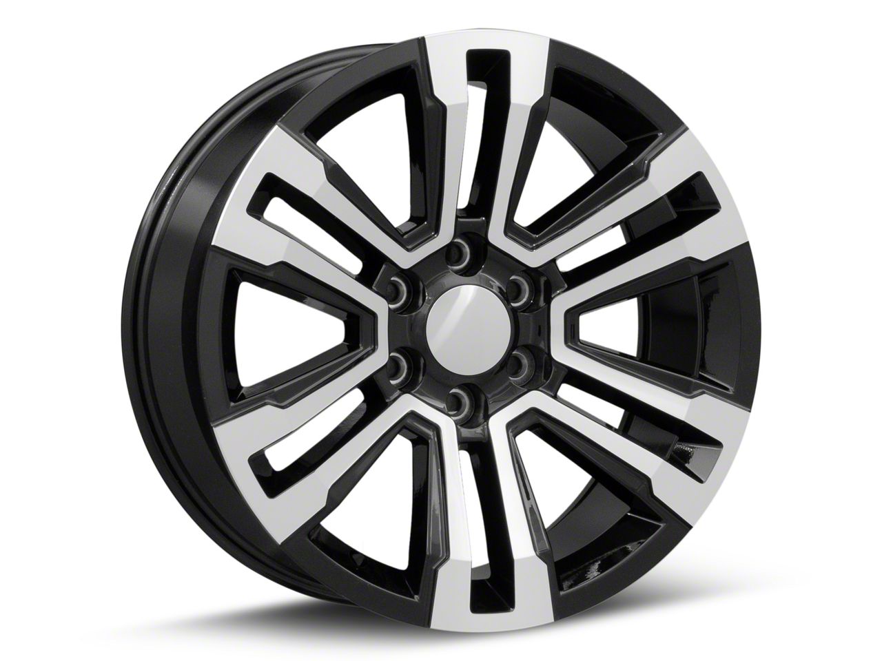 Silverado 1500 CV44 Gloss Black Machined 6-Lug Wheel; 20x9; 24mm Offset ...