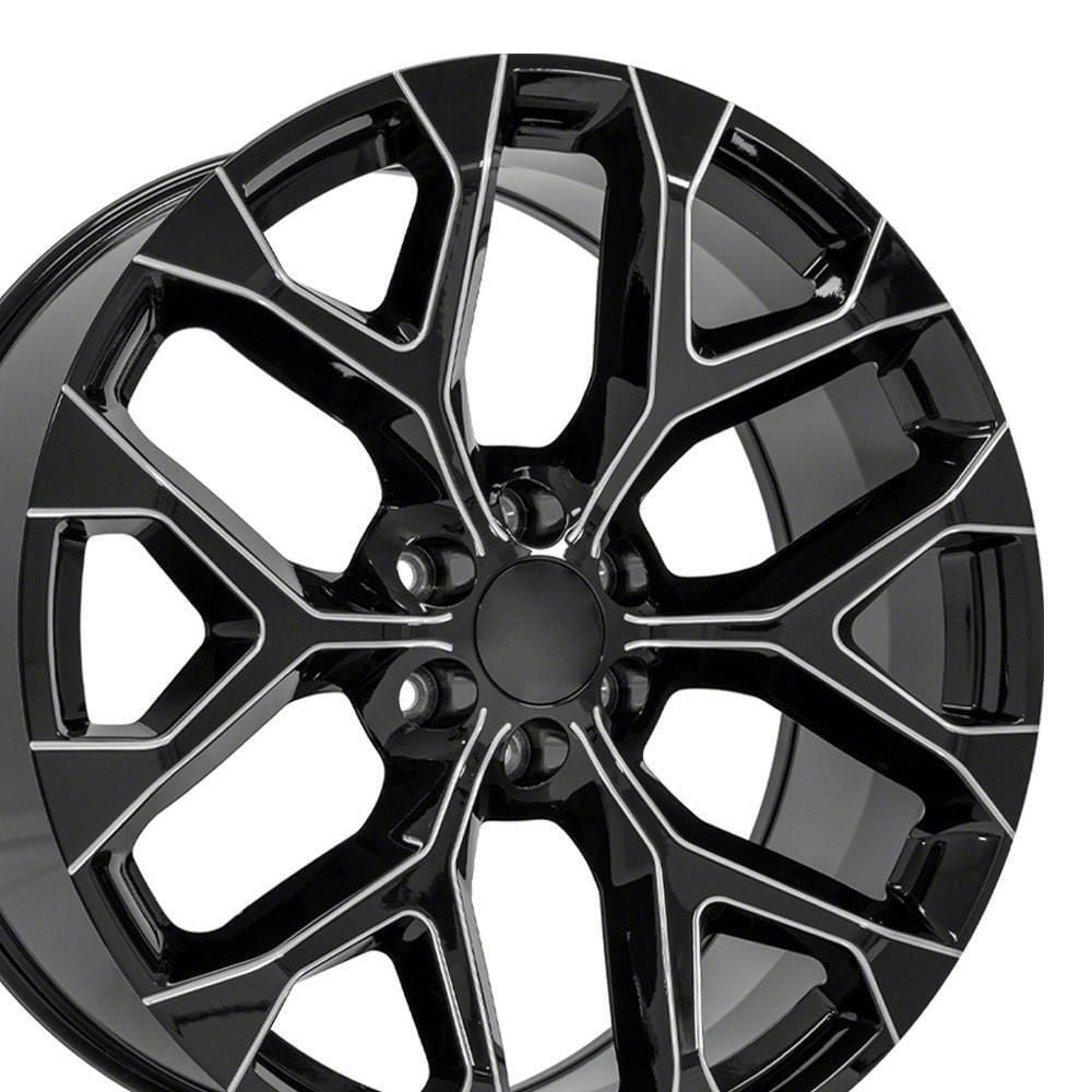 Silverado 1500 CV98B Black Milled 6-Lug Wheel; 24x10; 24mm Offset (19 ...
