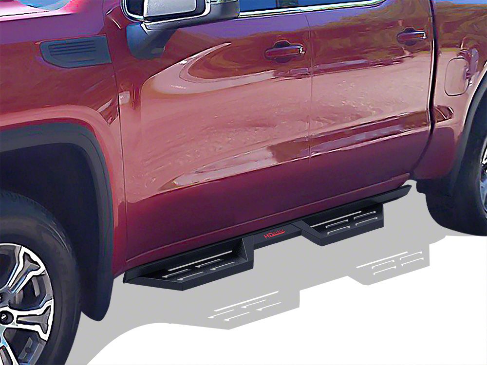 Silverado 1500 Drop Down Style Nerf Side Step Bars; Matte Black (19-25 ...
