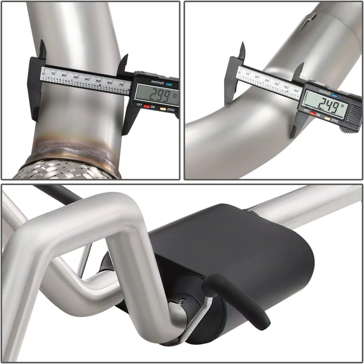 Silverado 1500 Dual Exhaust System with Polished Tips; Rear Exit (14-18 ...