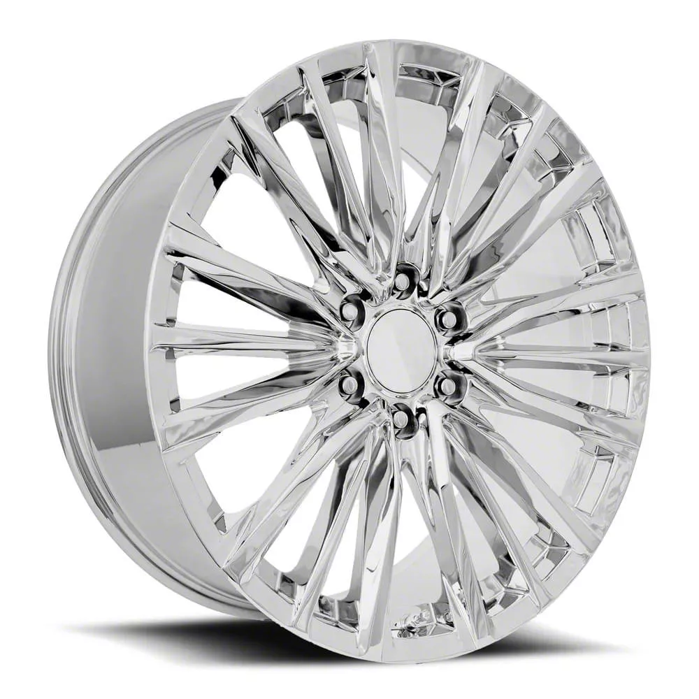 Silverado 1500 Escalade Platinum V Replica Chrome 6-Lug Wheel; 24x10; 31mm Offset (19-25 ...