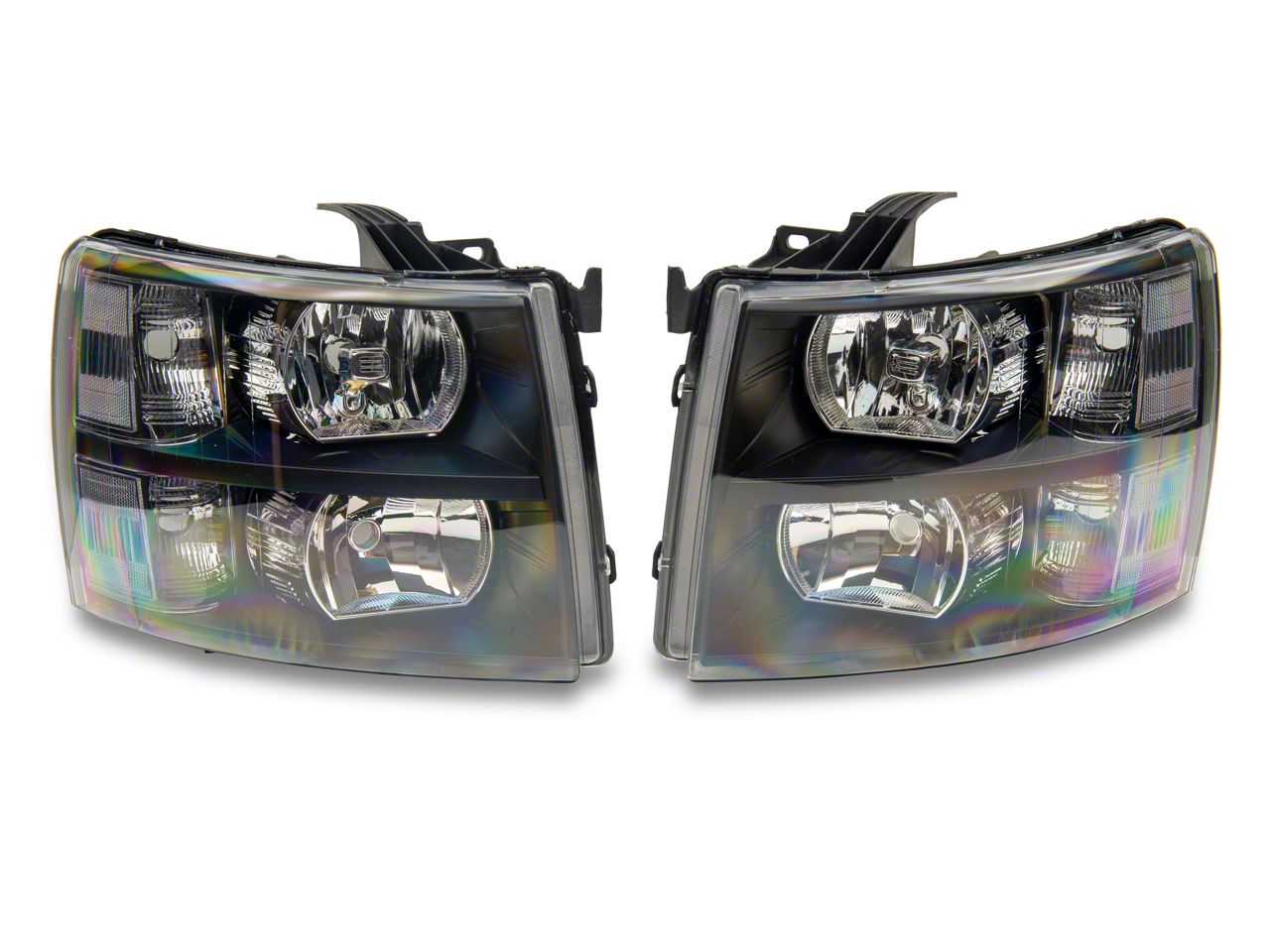 Silverado 1500 Factory Style Headlights with Clear Lens; Black Housing ...