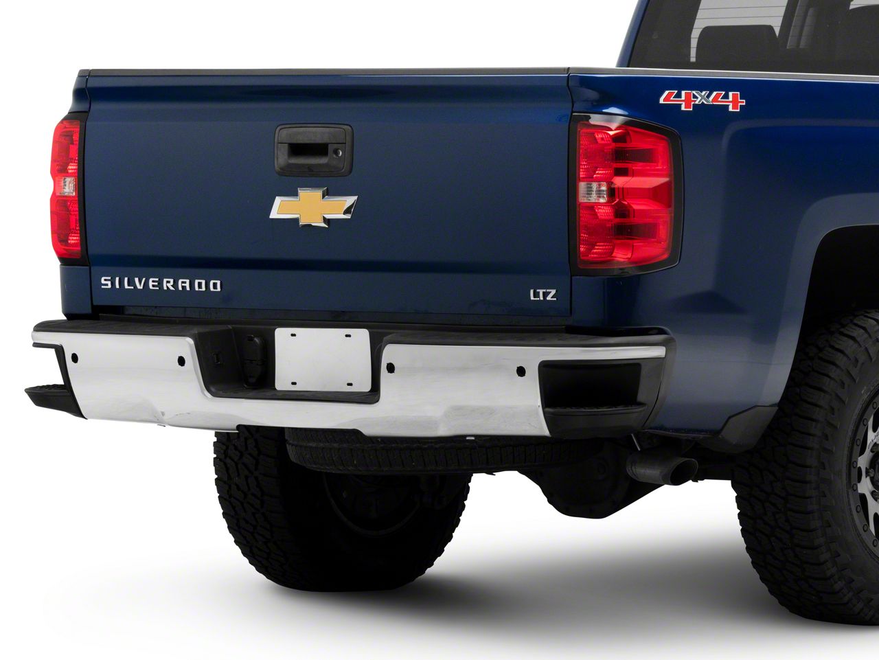 Silverado 1500 Factory Style Rear Bumper with Parking Sensors; Chrome ...