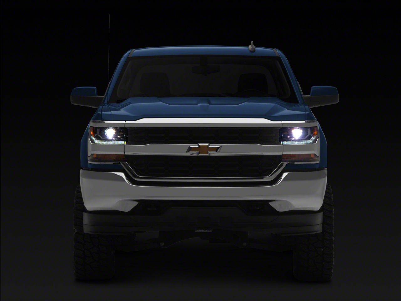 Silverado 1500 Factory Stytle LED DRL Projector Headlight; Chrome ...