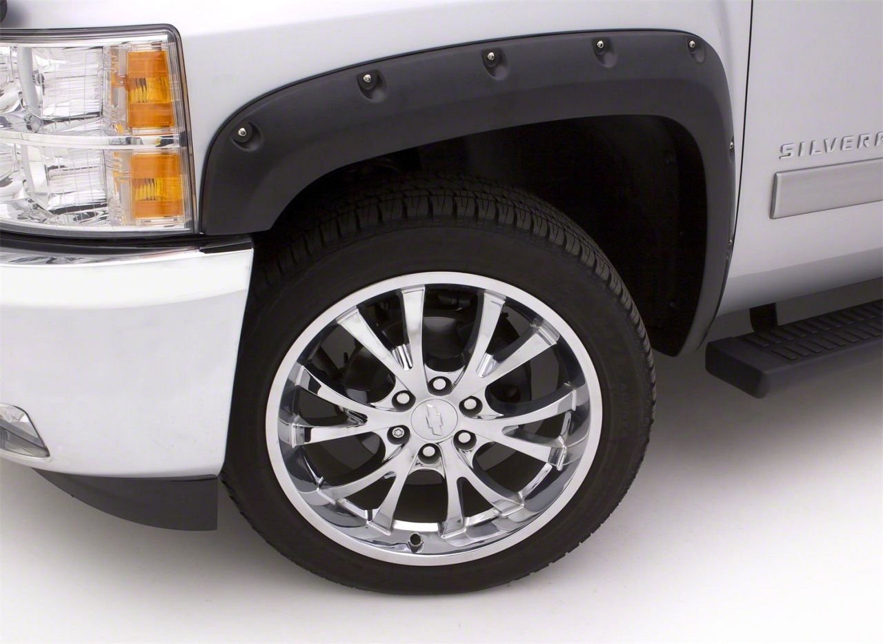 Silverado 1500 Fender Flare; Rivet Style; Front and Rear; Smooth Black ...
