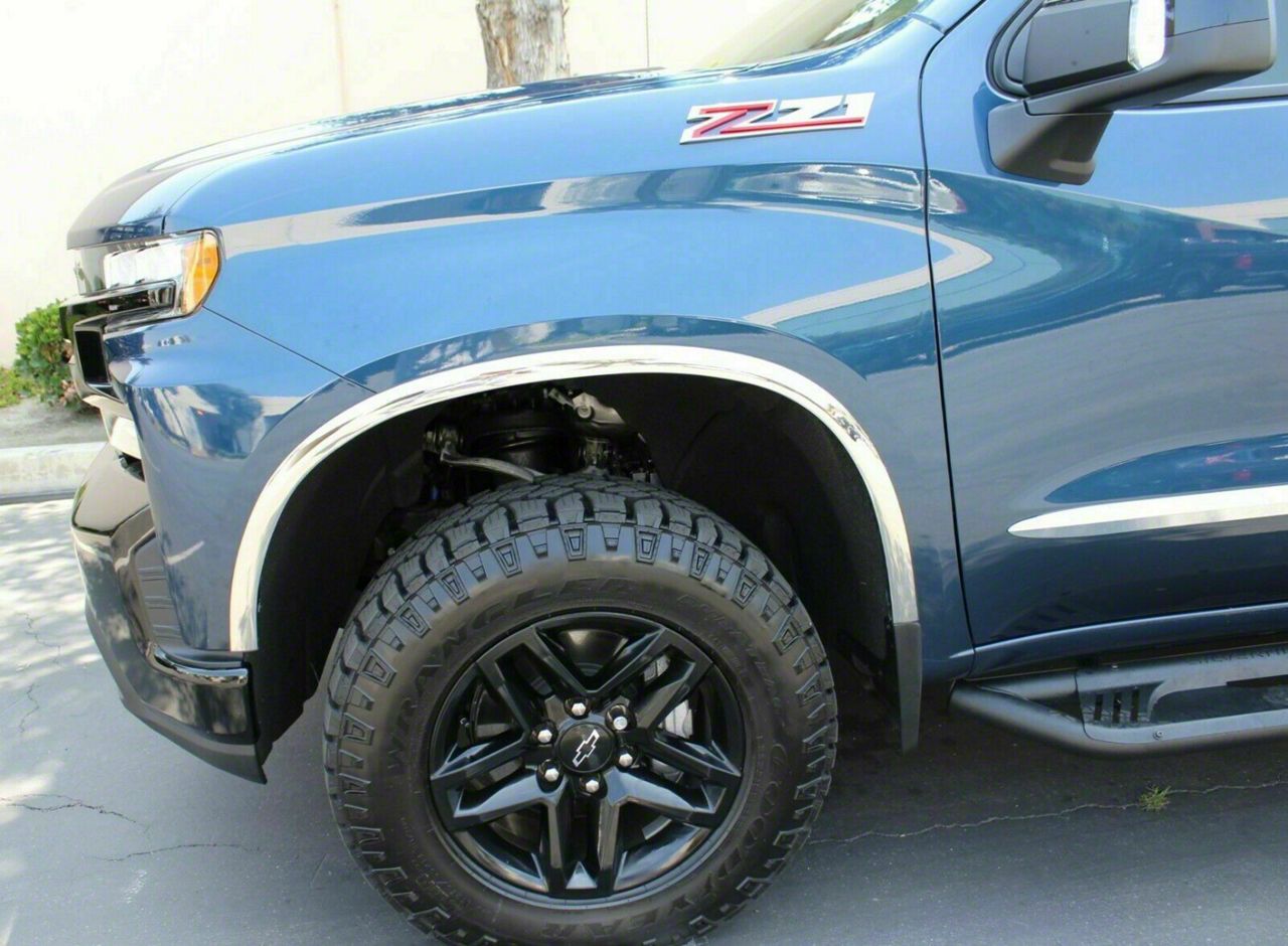 Silverado 1500 Fender Trim; Polished (19-24 Silverado 1500 w/o OE ...